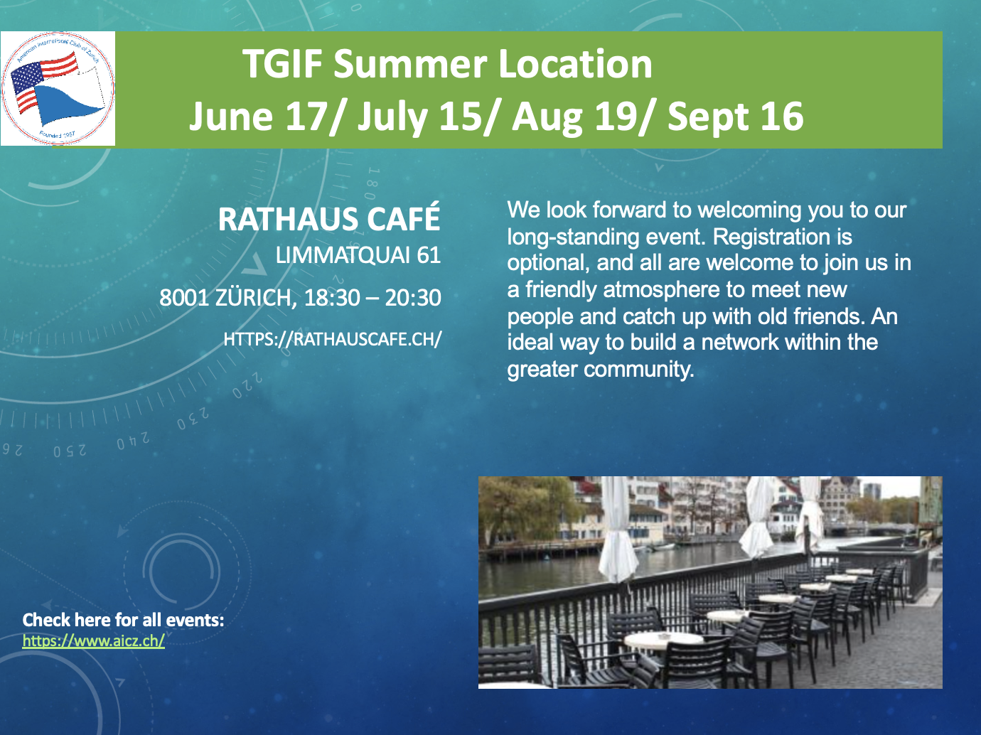 Summer TGIFs – American International Club of Zurich (AICZ)